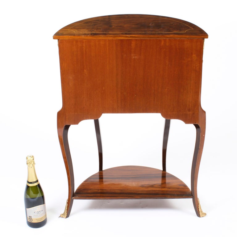 Vintage Half Moon Walnut Chest Side Cabinet Bedside Console 20th C For ...