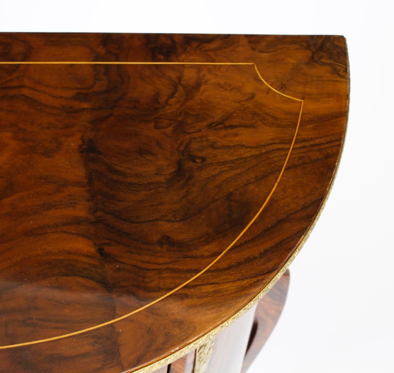 Vintage Half Moon Walnut Chest Side Cabinet Bedside Console 20th C For ...