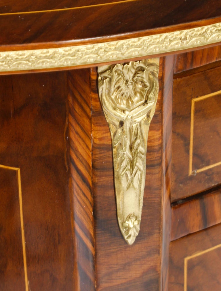 Vintage Half Moon Walnut Chest Side Cabinet Bedside Console 20th C For ...