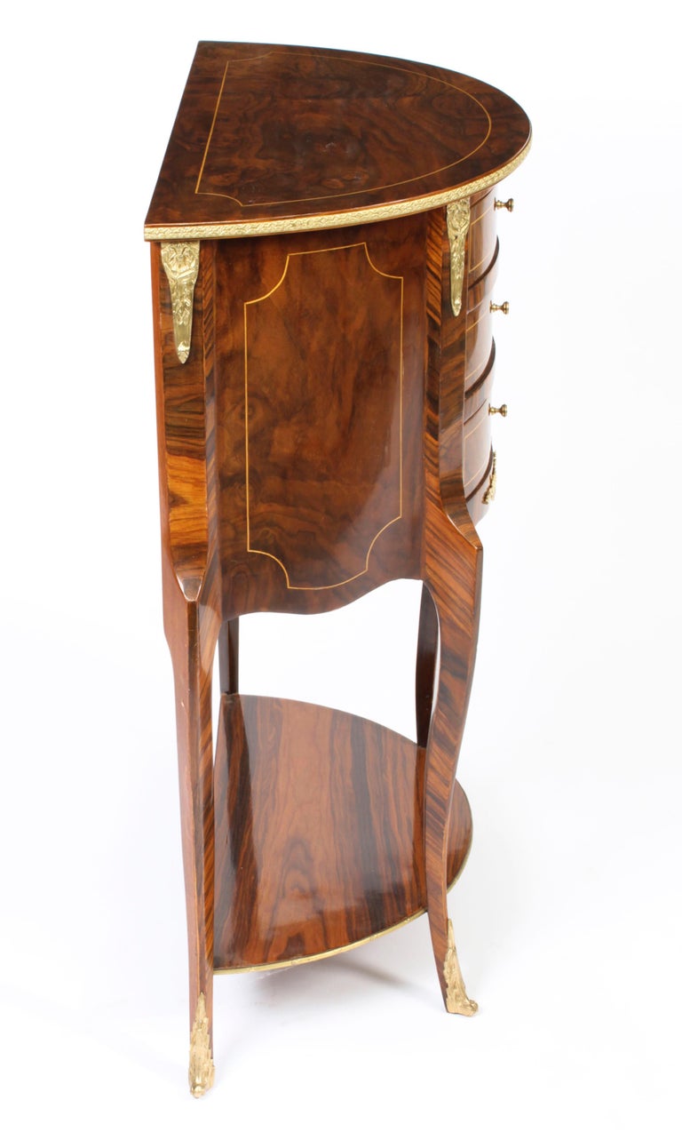 Vintage Half Moon Walnut Chest Side Cabinet Bedside Console 20th C For ...