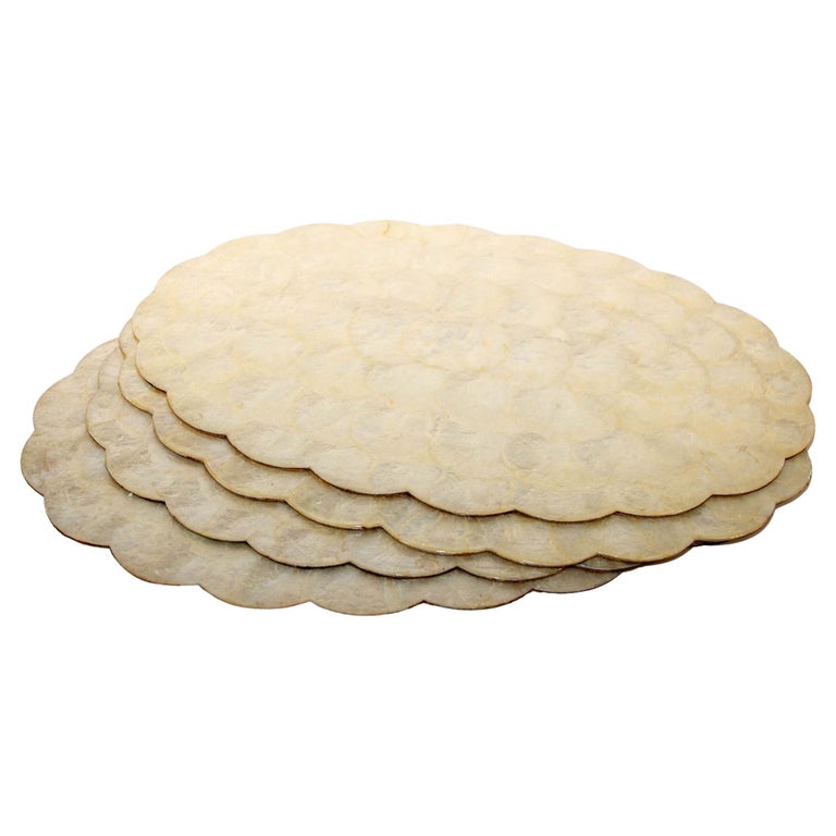 Vintage Hallie St Mary Set of 4 Placemats in Capiz Pearl Shell ...