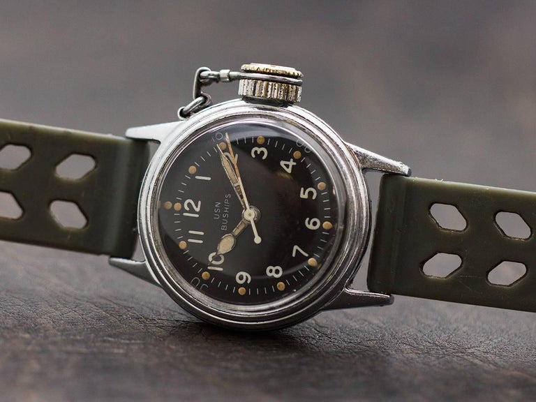 Hamilton Chromium Plated Vintage US Navy “BUSHIPS” WW II Manual Wind ...