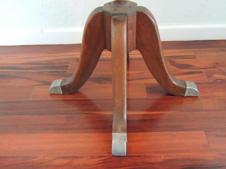 Vintage Hamilton Wood and Iron Industrial Rolling Swivel Stool at ...
