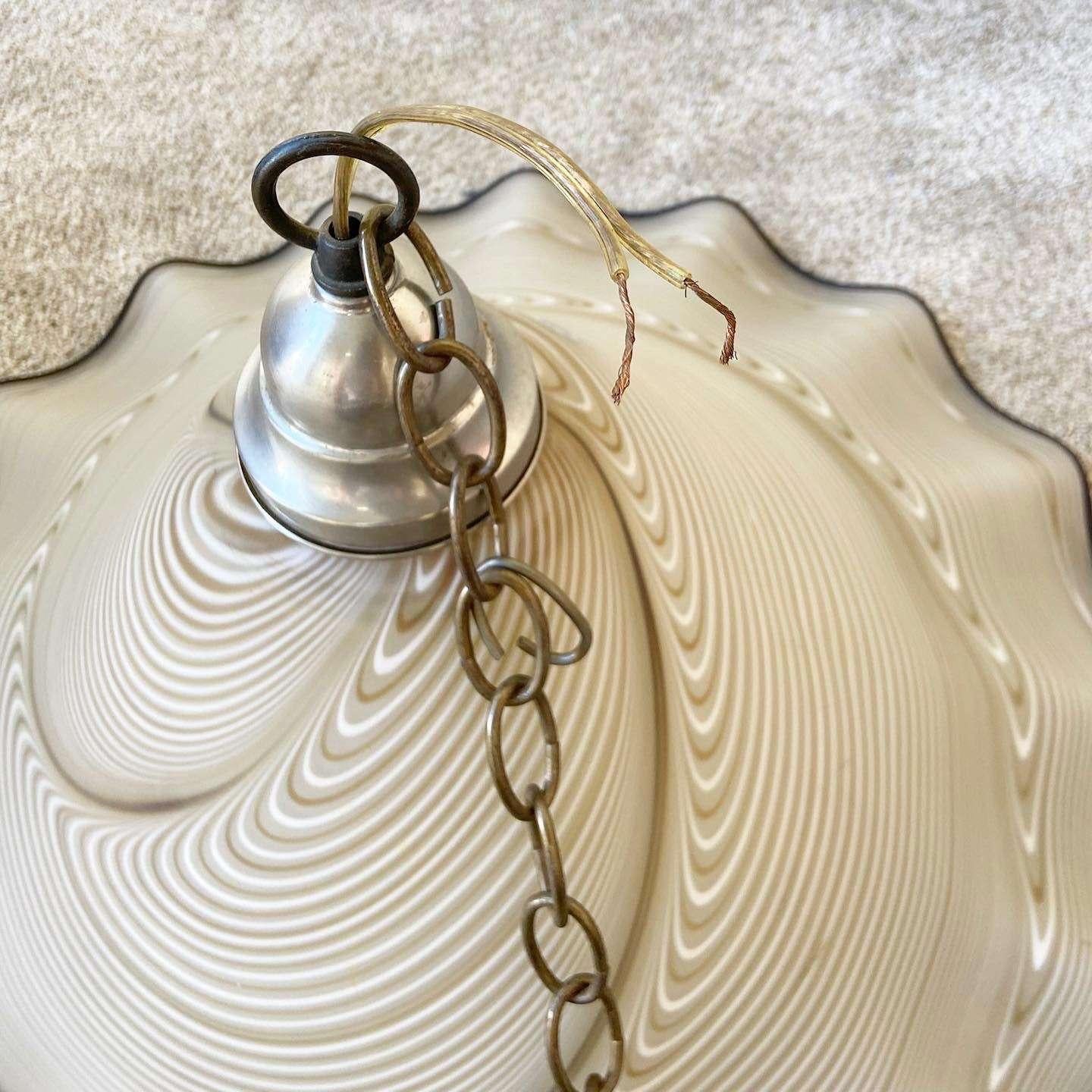 Vintage Hand Blown Italian Murano Spiral Glass Pendant Lamp For Sale at ...