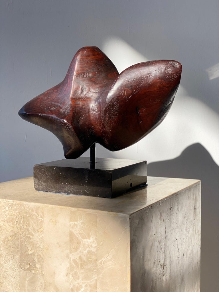 Vintage hand carved Biomorphic Mounted Sculpture, Signed, circa 1969 ...