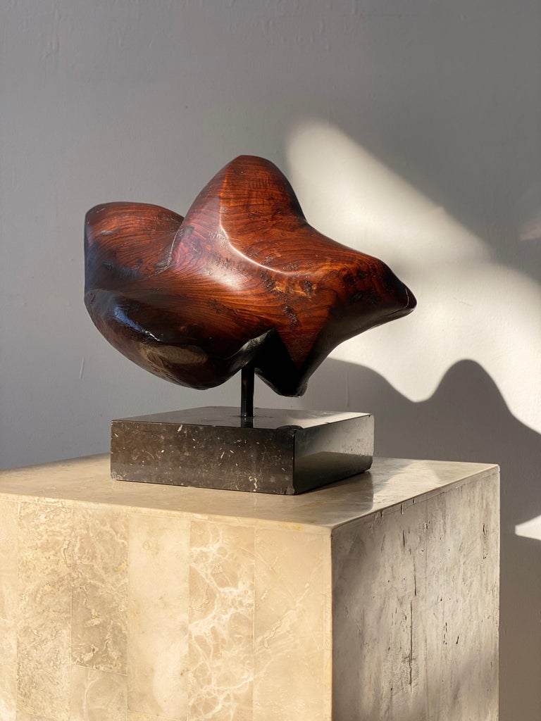 Vintage hand carved Biomorphic Mounted Sculpture, Signed, circa 1969 ...