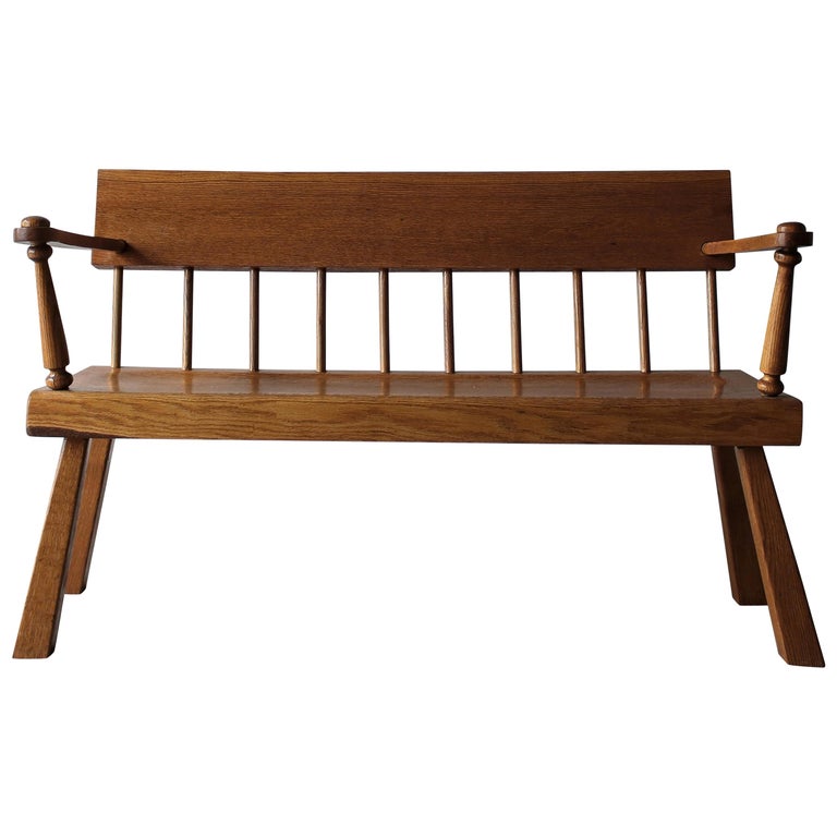 Vintage Hand Carved Craftsman Bench at 1stDibs