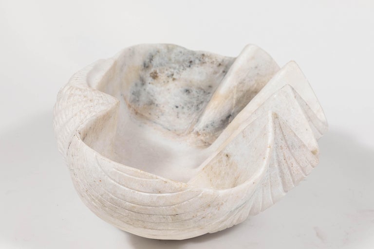 Vintage Hand Carved Marble ‘Giant’ Clam Shell Bowl at 1stDibs