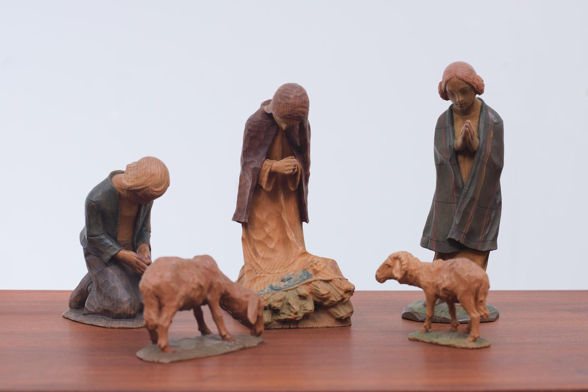 Vintage Hand-Carved Nativity Scene from Germany at 1stDibs | hand ...