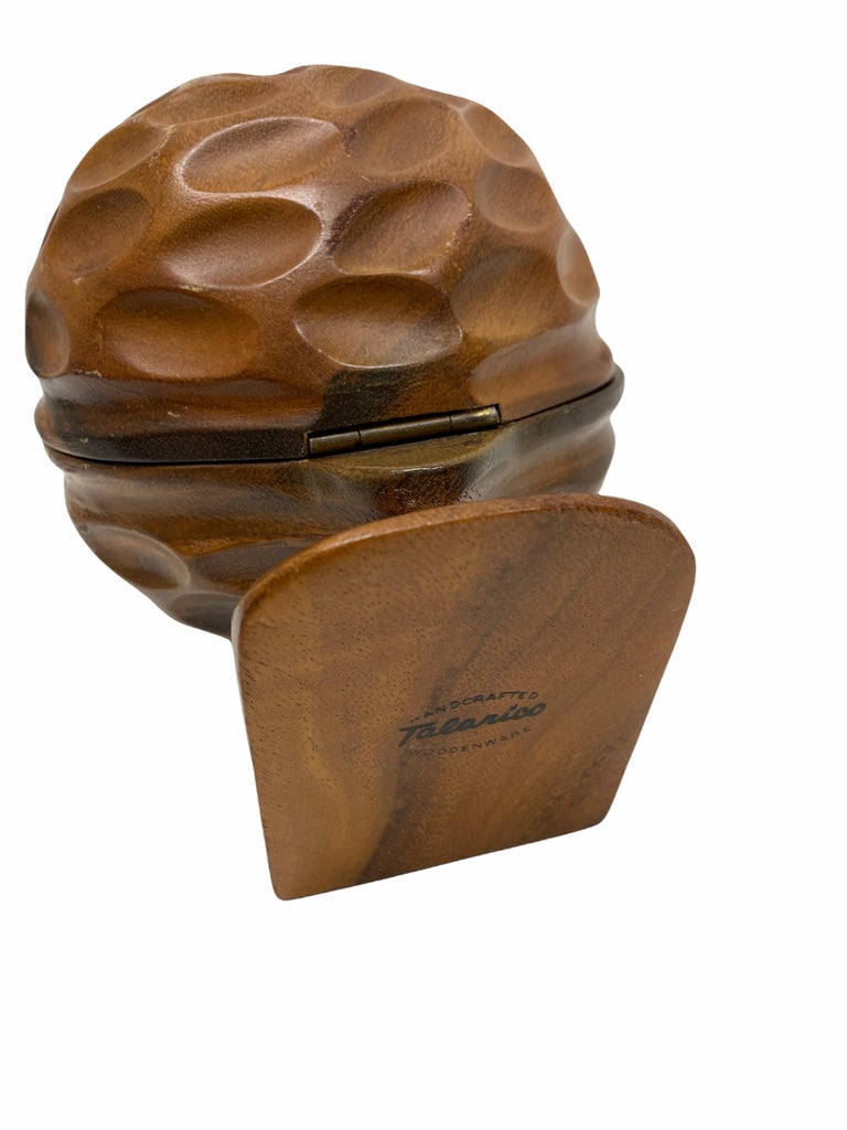 Vintage Hand Carved Nut Woodenware Catchall, 1960s For Sale at 1stDibs
