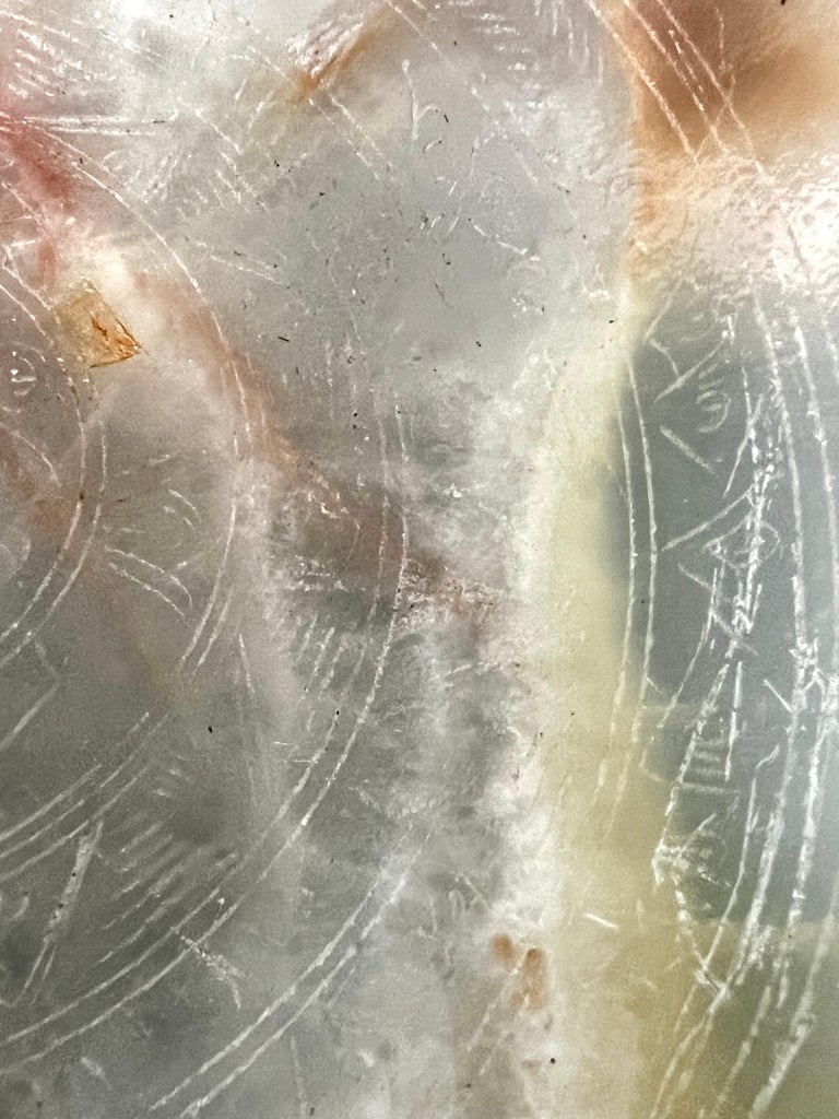 Vintage Hand Carved Onyx Marble Aztec Ashtray For Sale at 1stDibs