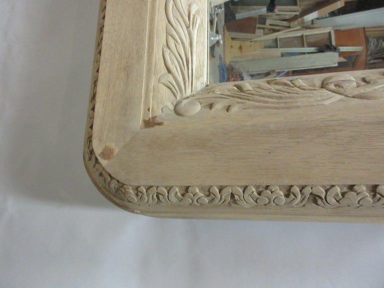 Vintage Hand Carved Rectangle Mirror For Sale at 1stDibs
