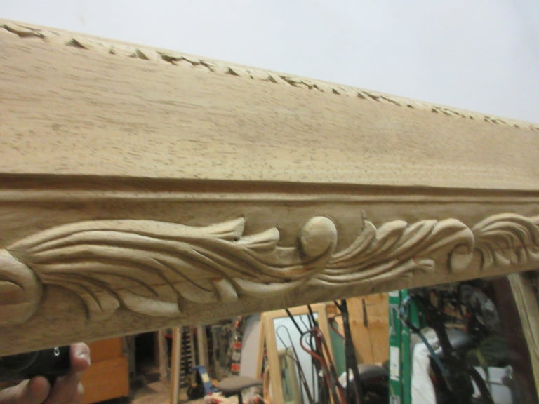 Vintage Hand Carved Rectangle Mirror For Sale at 1stDibs