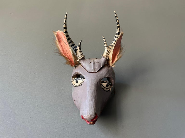 Vintage Hand Carved Tribal Animal Mask at 1stDibs