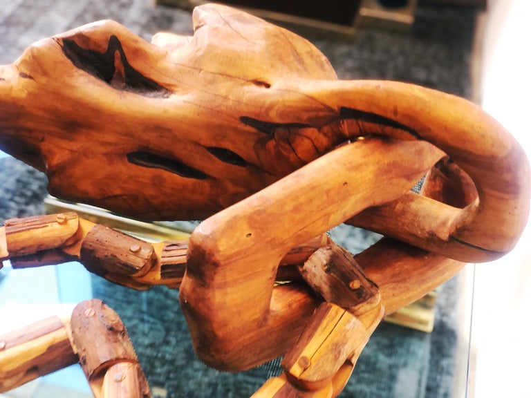 Vintage Hand Carved Wood Chain Link Sculpture, circa 1970s at 1stDibs