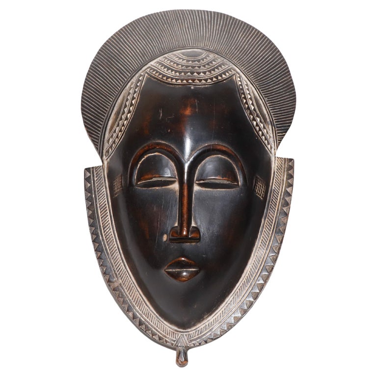 Vintage Hand Carved Wooden West African Baule Female Mask circa 1920s ...