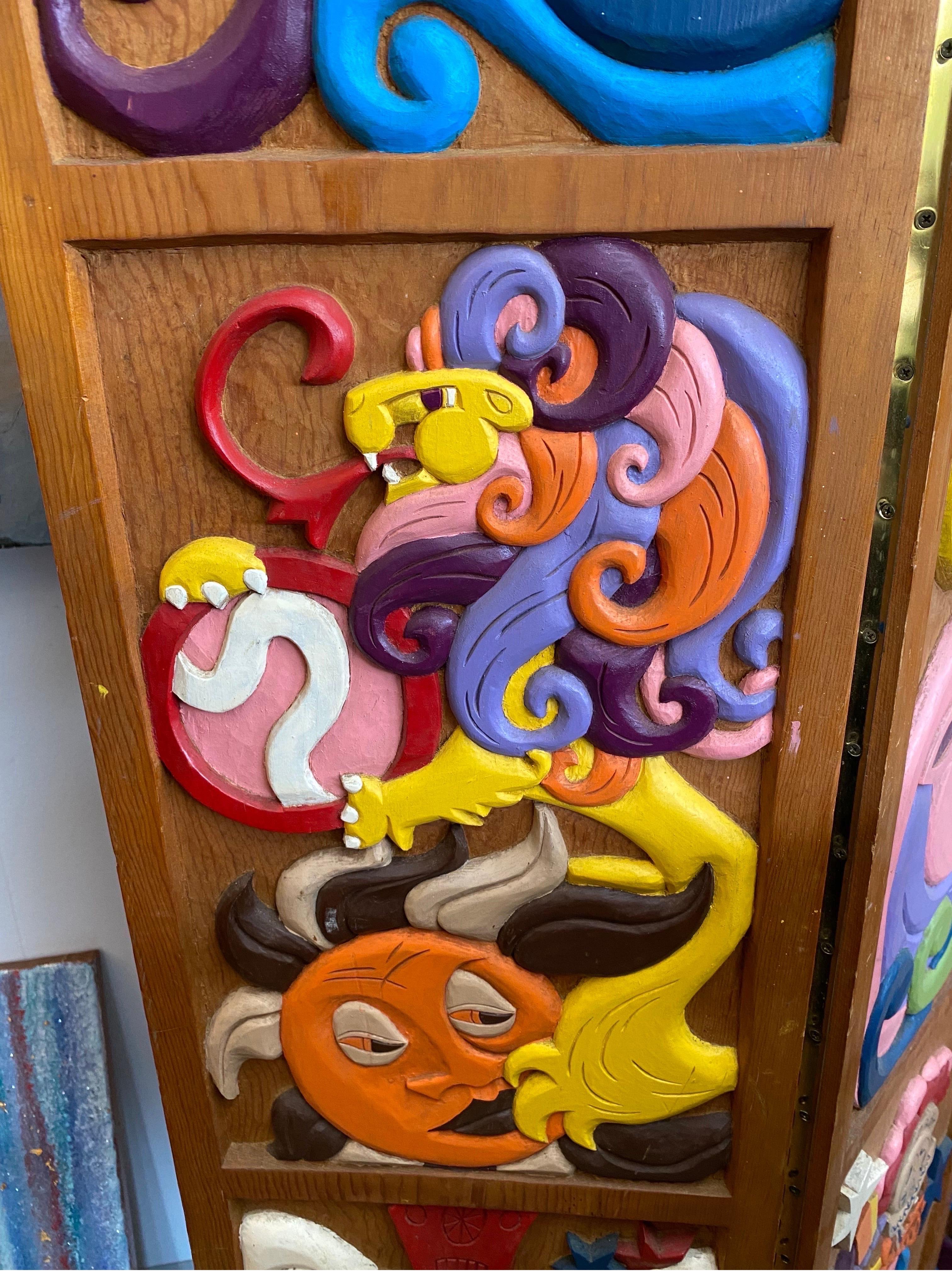 Vintage Hand-Carved Zodiac Room Divider at 1stDibs | astrological ...