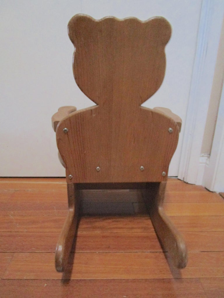 Vintage Hand Crafted Child's Teddy Bear Rocking Chair Stamped Tony ...