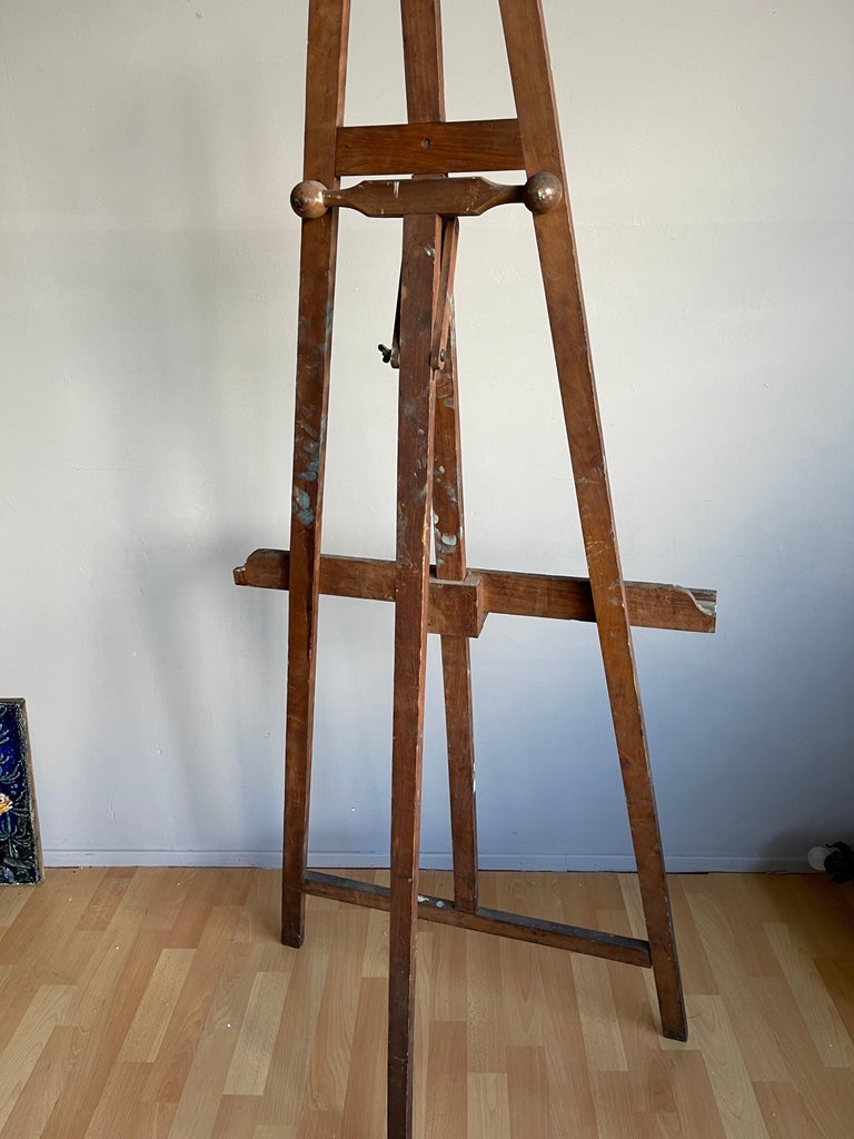Vintage Hand Crafted French Floor Easel / Artist Painting Display Stand ...