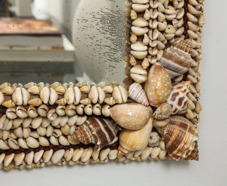 Vintage Handcrafted Shell Mirror at 1stDibs | vintage shell mirror ...