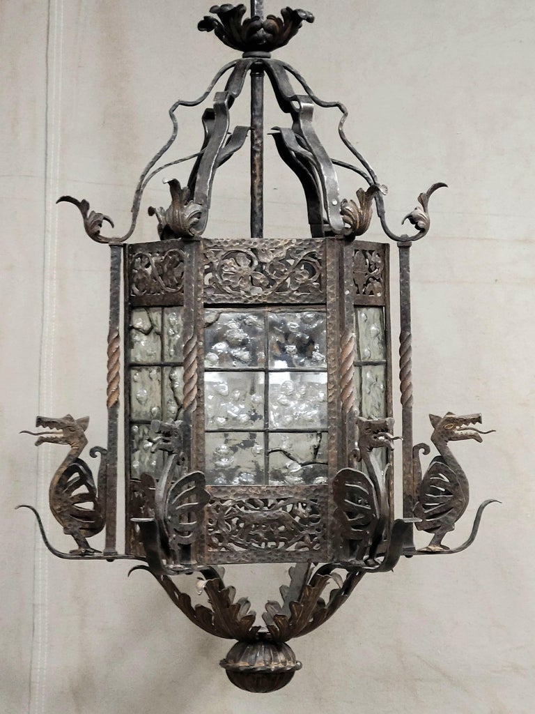 Vintage Hand-Forged Iron Italian Renaissance Revival Pendant Light at ...