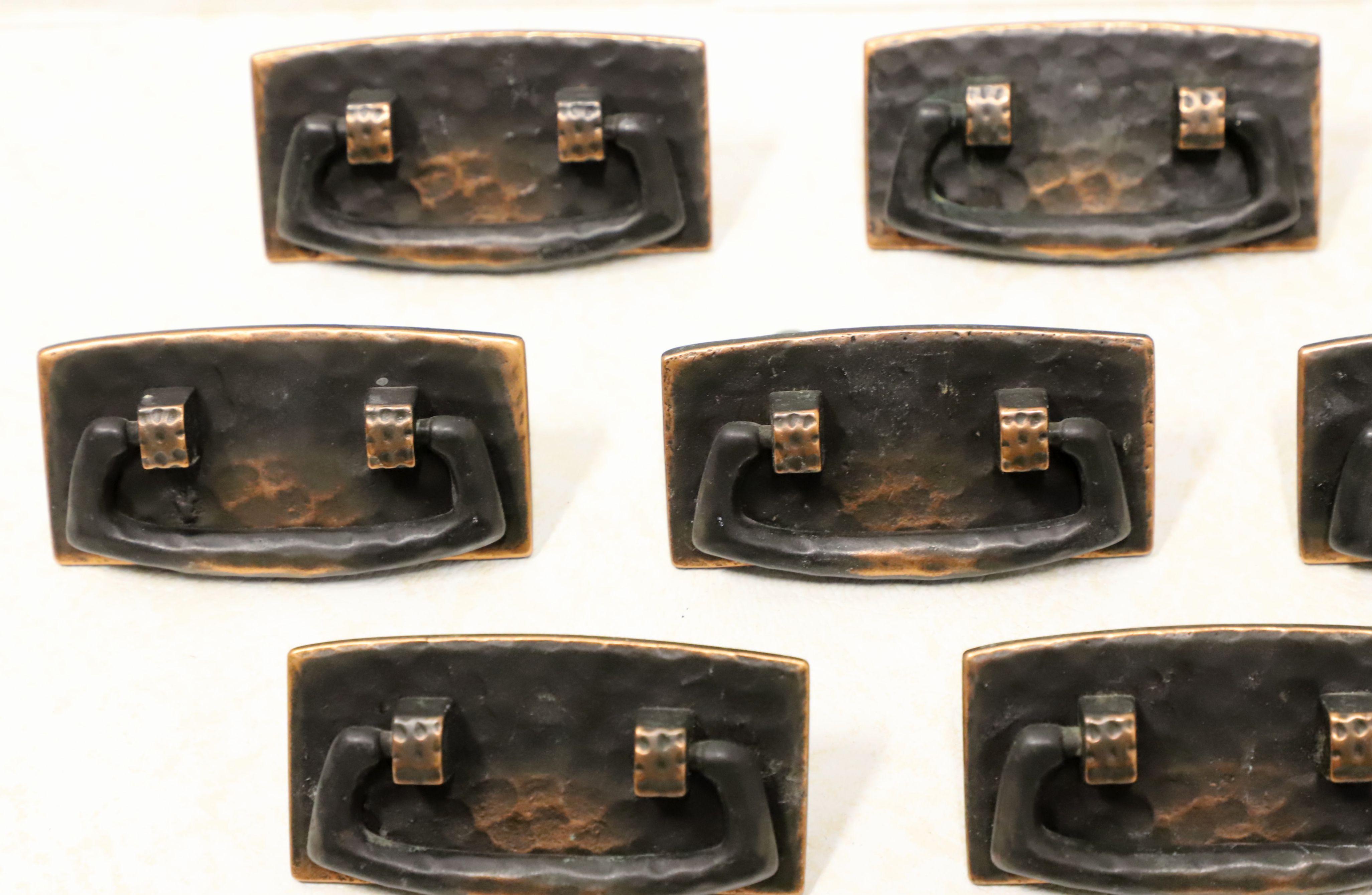 Vintage Hand Forged Oil-Rubbed Solid Hammered Brass Drawer Pulls - Lot of 18 at 1stDibs | hand ...