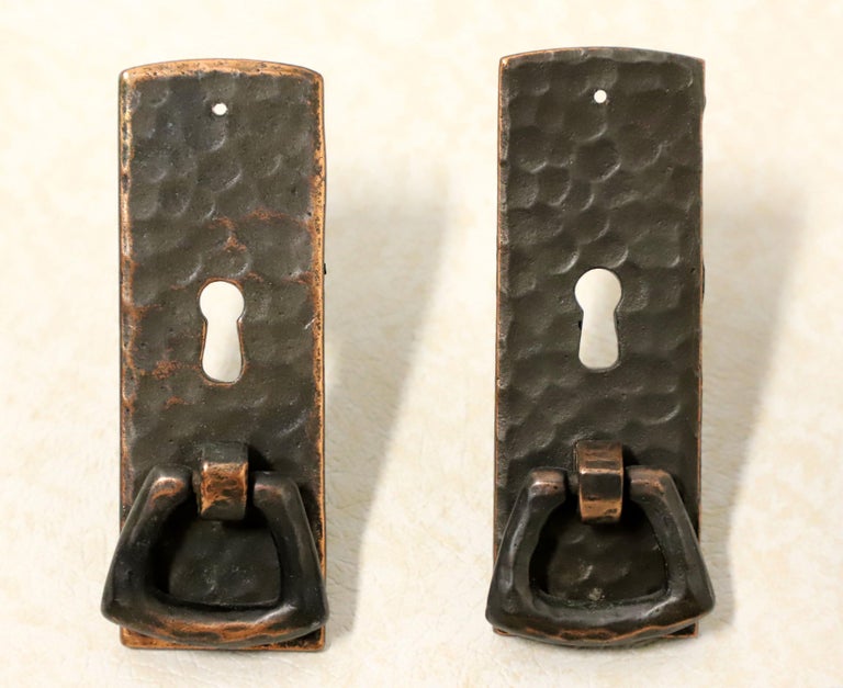 Vintage Hand Forged Oil-Rubbed Solid Hammered Brass Keyhole Pulls - Lot ...