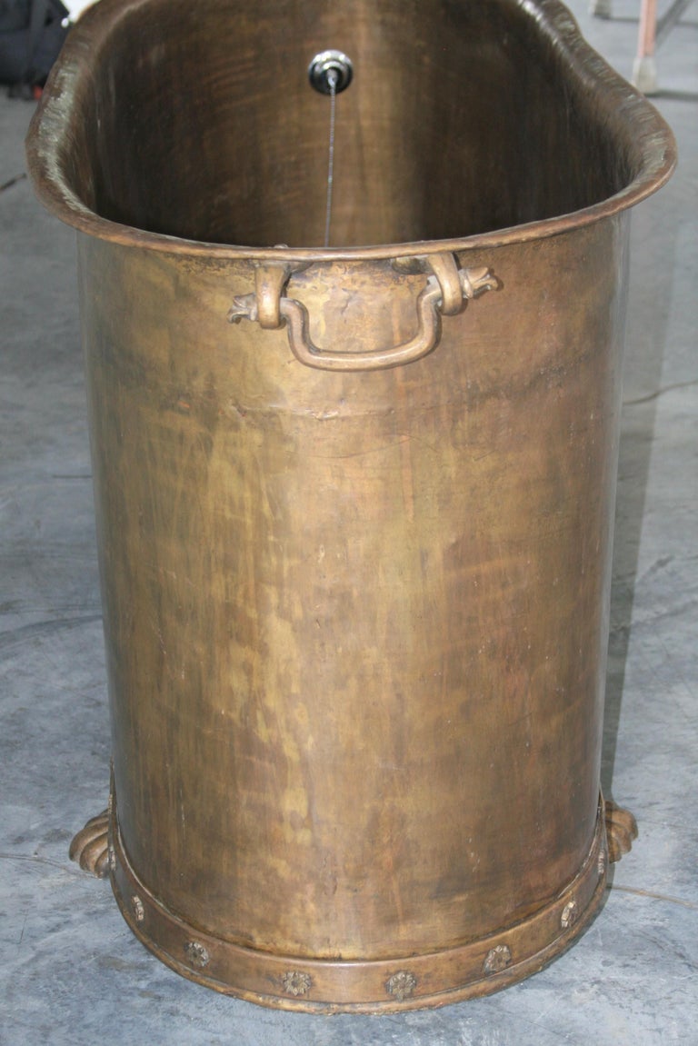 Vintage Hand Hammered Copper Alloy Freestanding Bath Tub Featuring Claw ...