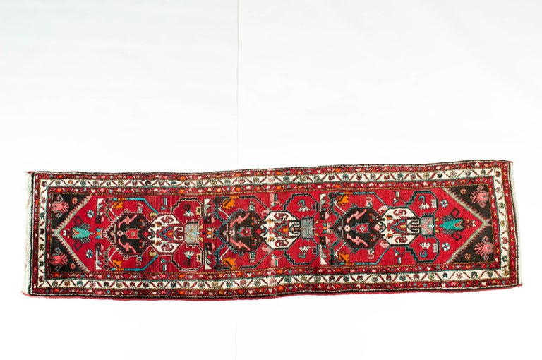 Vintage Hand Knotted Iranian Wool Area Rug / Runner at 1stDibs | hand ...