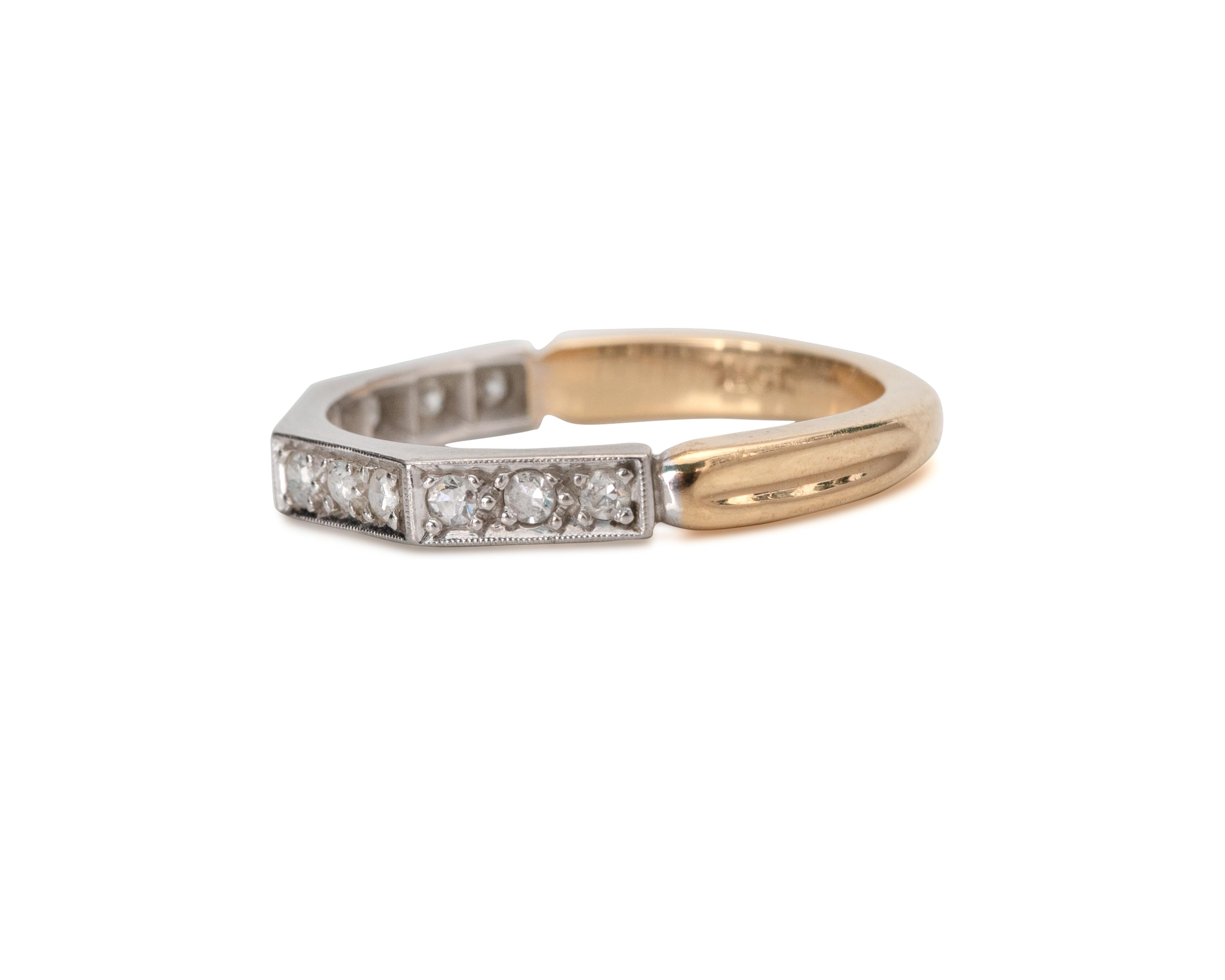 Vintage Handmade 18 Karat Gold Angular Single Cut Diamond Stackable ...
