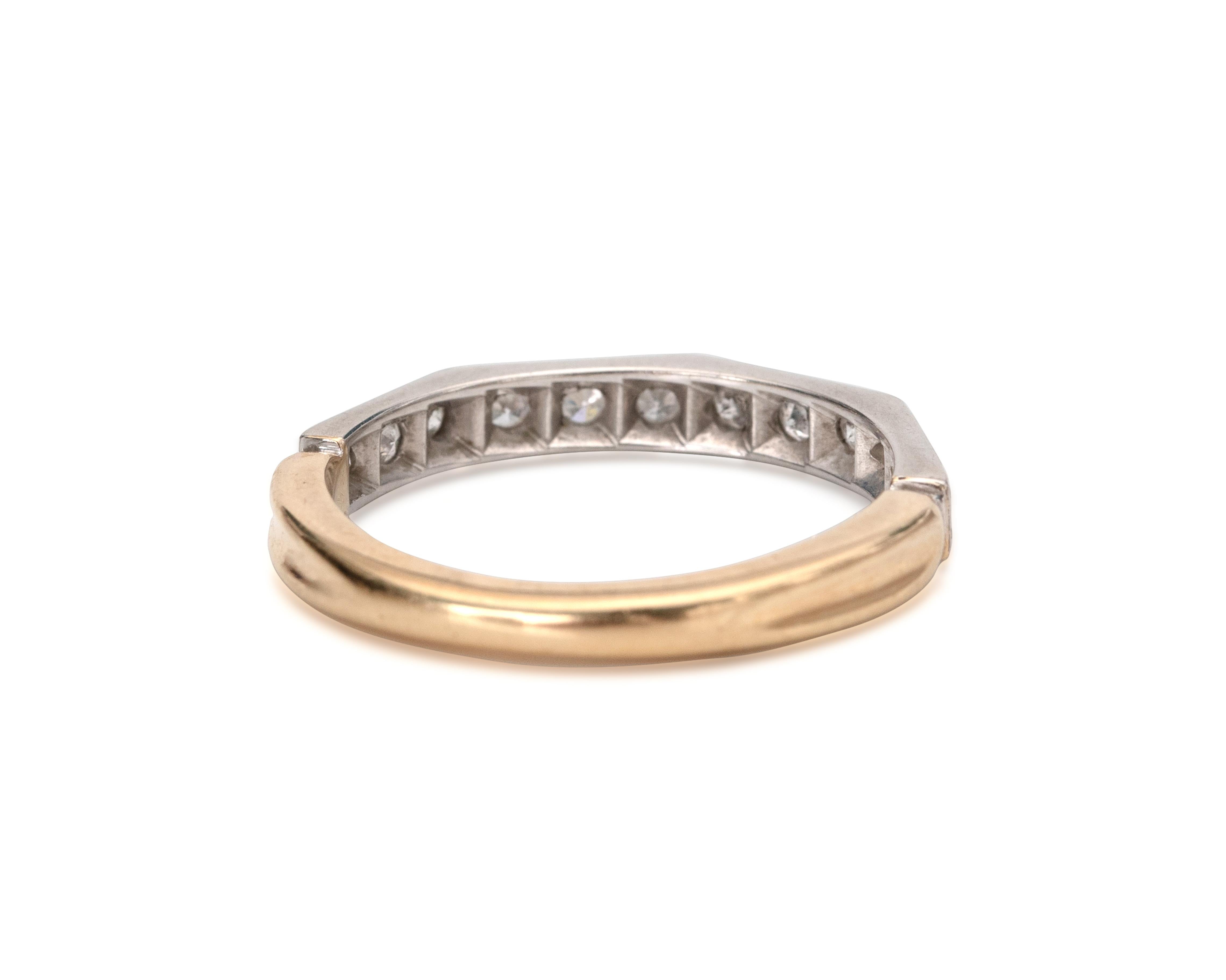 Vintage Handmade 18 Karat Gold Angular Single Cut Diamond Stackable ...