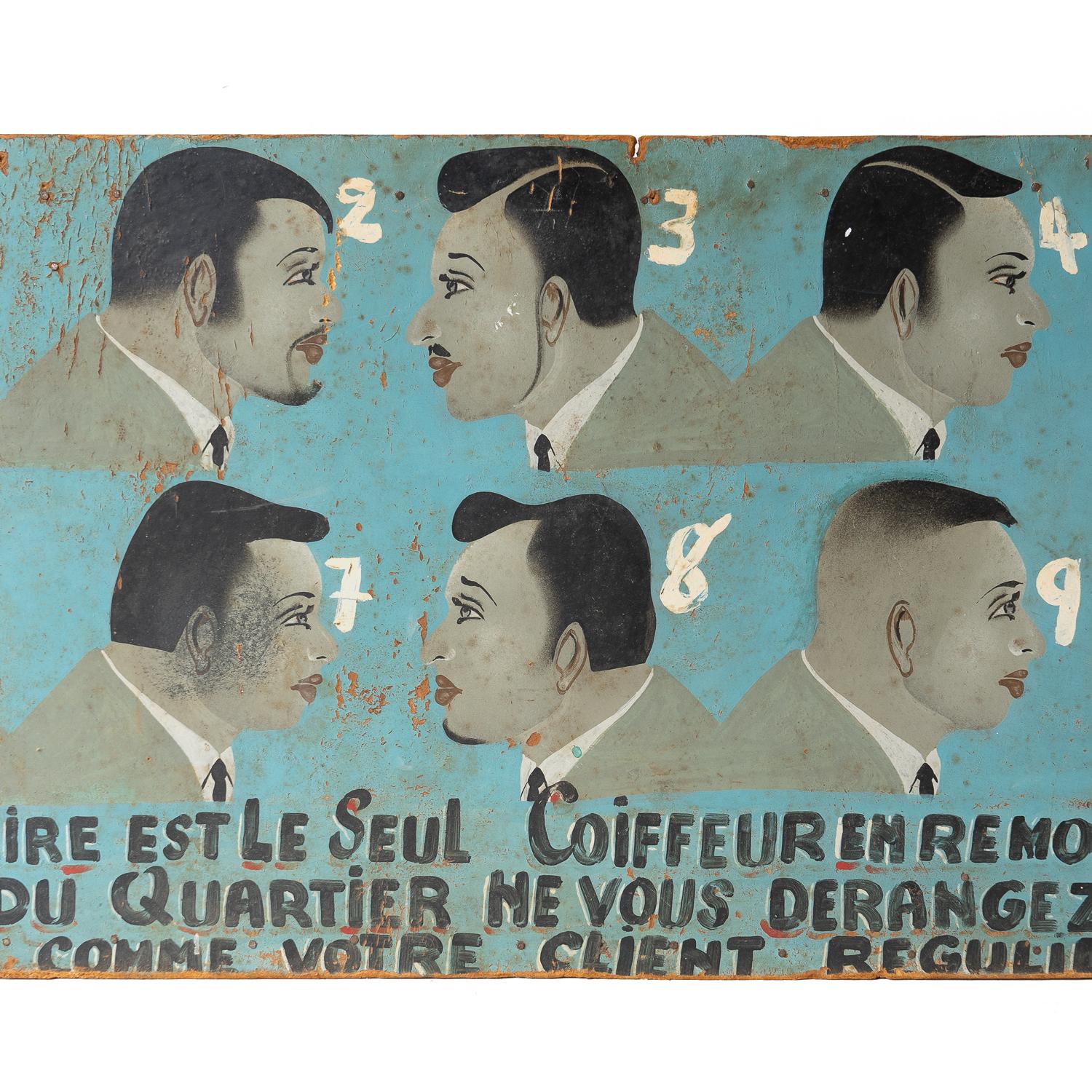 Vintage Hand Painted African Barbershop Sign Original Hairdresser ...