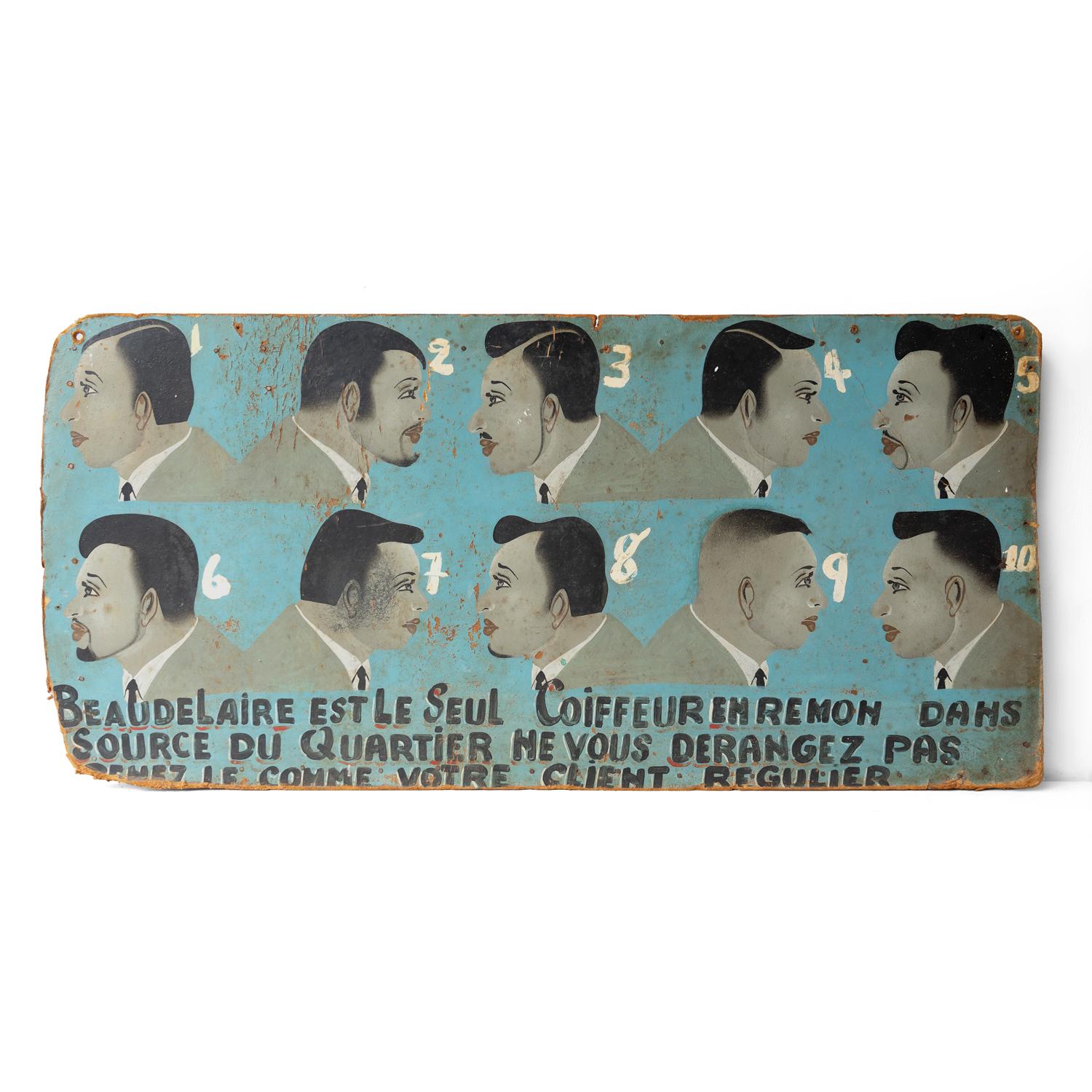 Vintage Hand Painted African Barbershop Sign Original Hairdresser ...