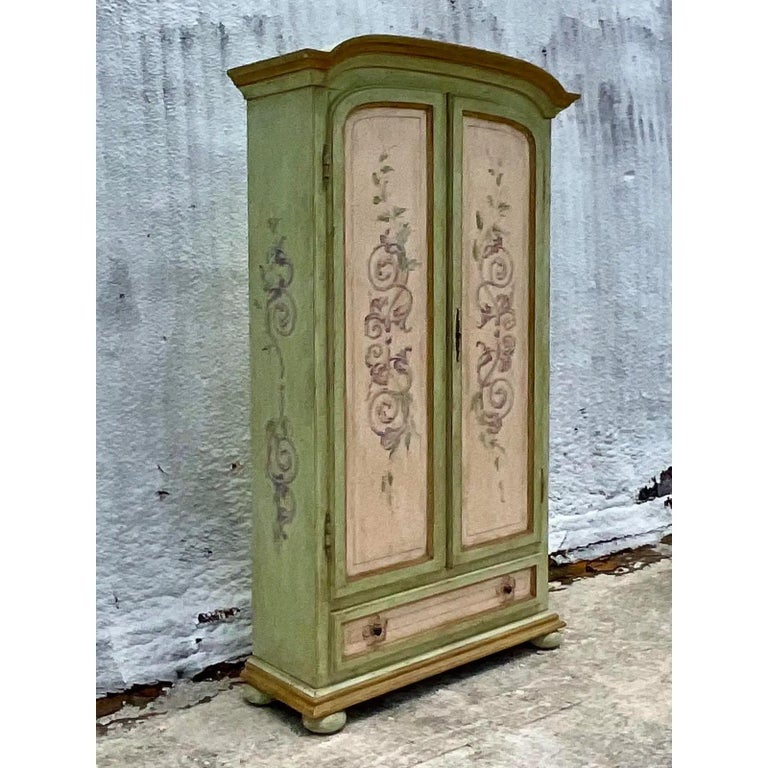 Vintage Hand Painted Armoire at 1stDibs | painted armoire for sale