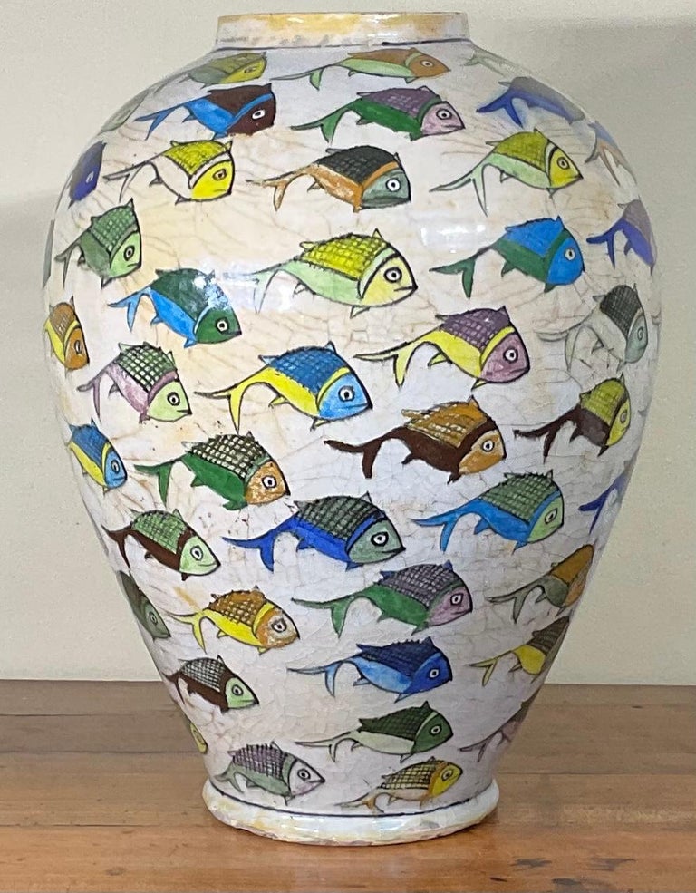 Vintage Hand Painted Ceramic Fish Vase at 1stDibs | vintage fish vase ...