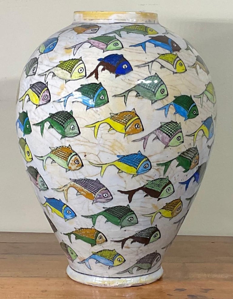 Vintage Hand Painted Ceramic Fish Vase at 1stDibs | vintage fish vase ...