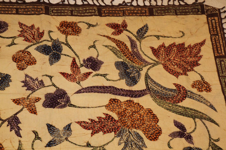 Vintage Hand Painted Floral Batik from Sidoarjo East Java For Sale at ...