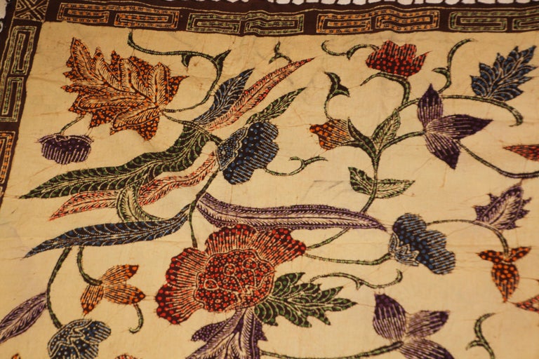 Vintage Hand Painted Floral Batik from Sidoarjo East Java For Sale at ...