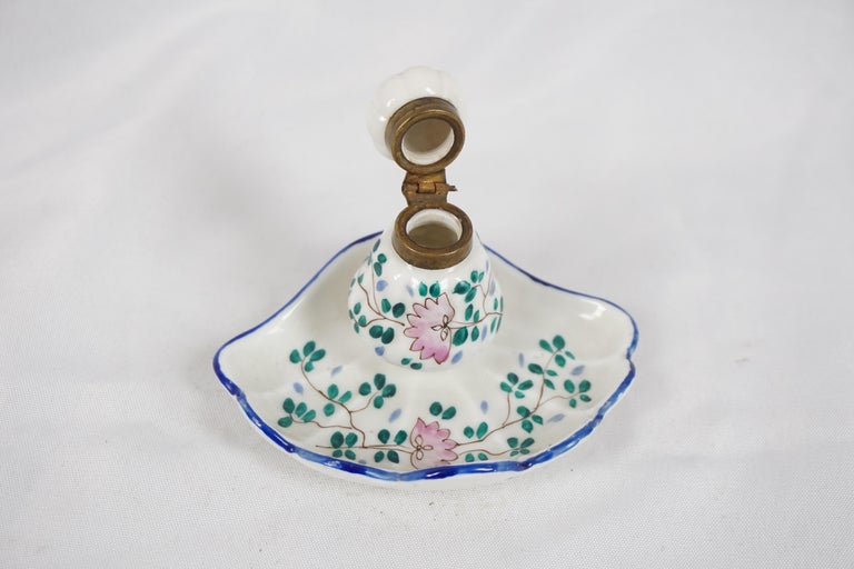 Vintage Hand Painted Inkwell, China Inkwell, Scotland For Sale at 1stDibs