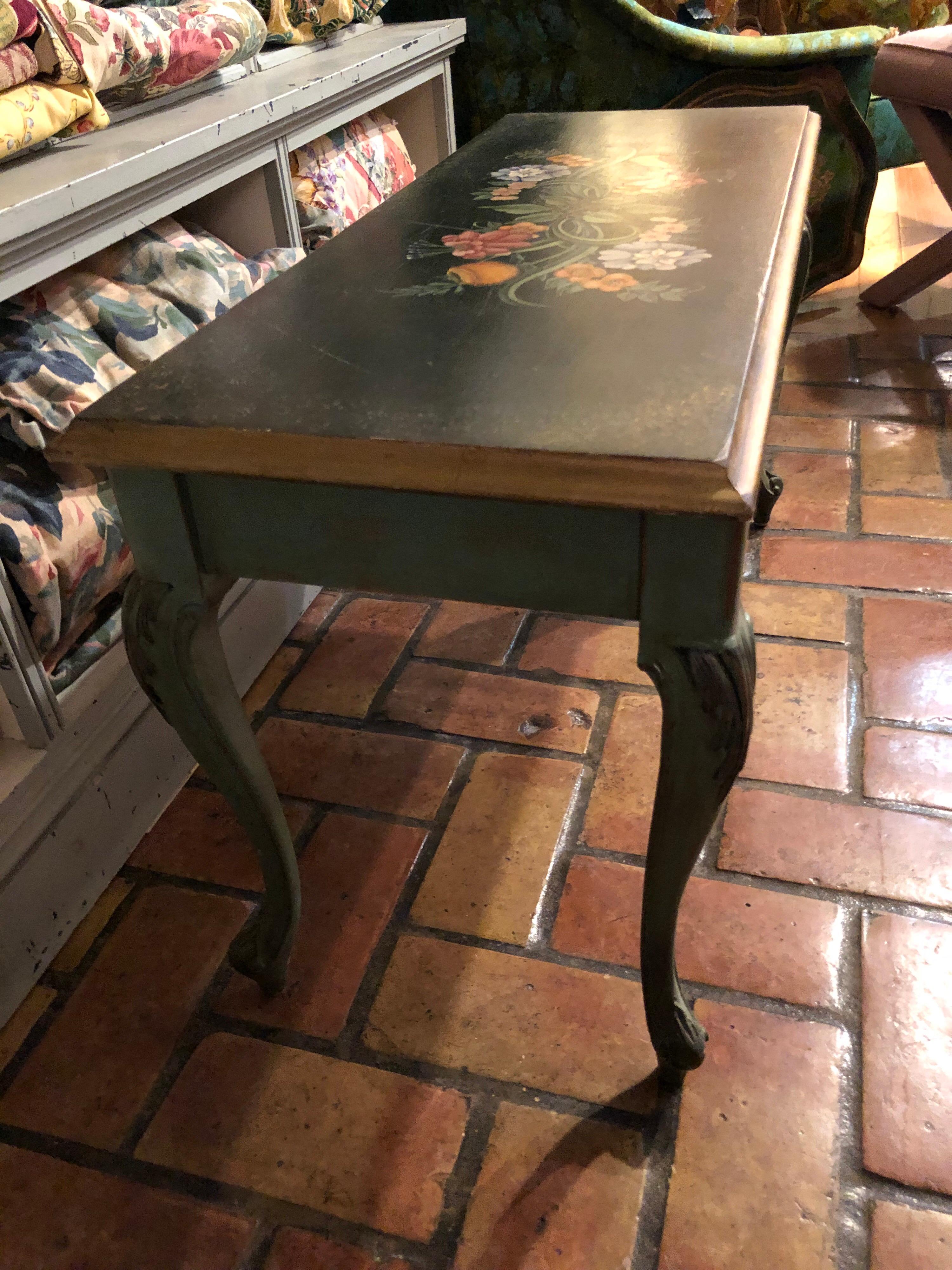 Vintage Hand Painted Piano Bench at 1stDibs | painted piano bench ideas ...
