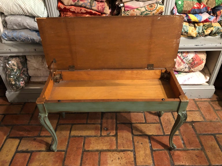 Vintage Hand Painted Piano Bench at 1stDibs