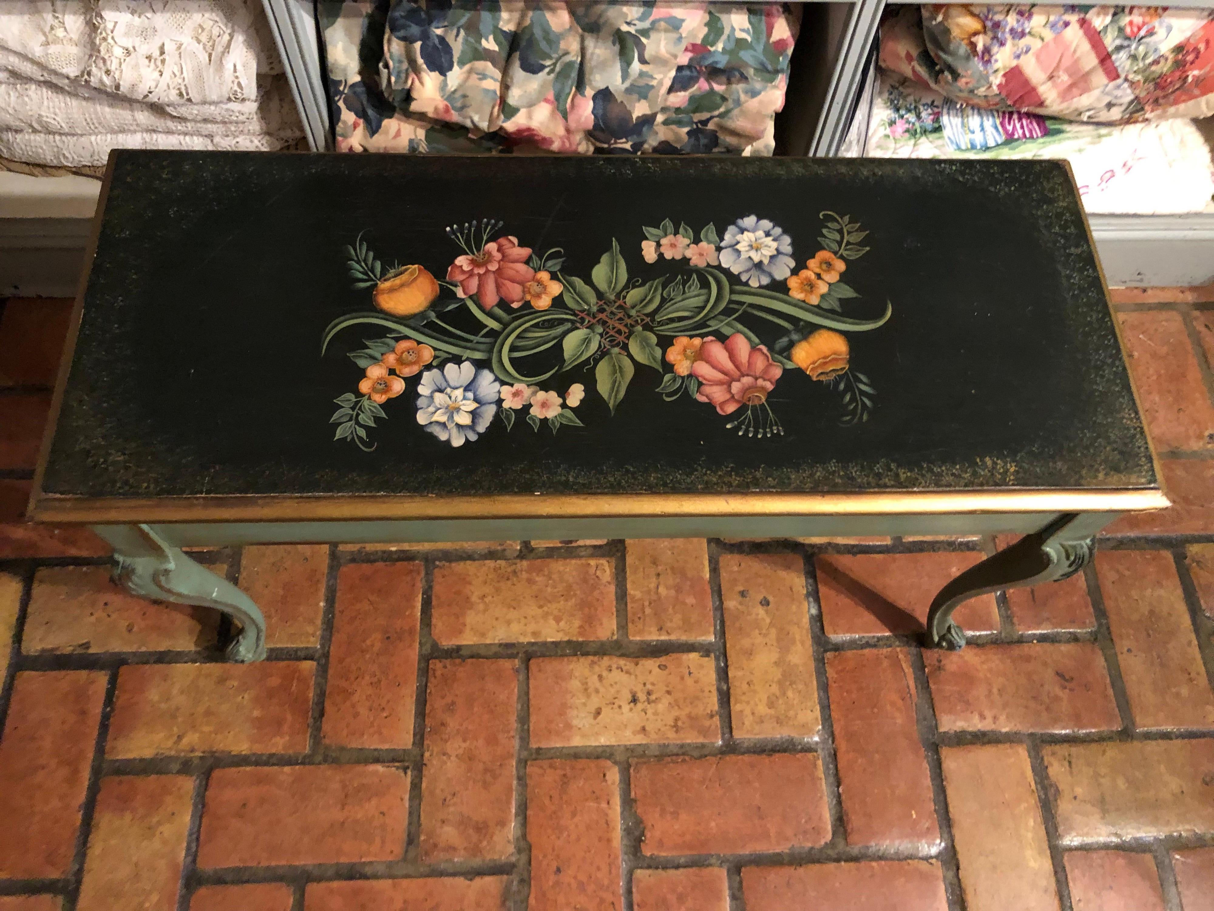 Vintage Hand Painted Piano Bench at 1stDibs | painted piano bench ideas ...