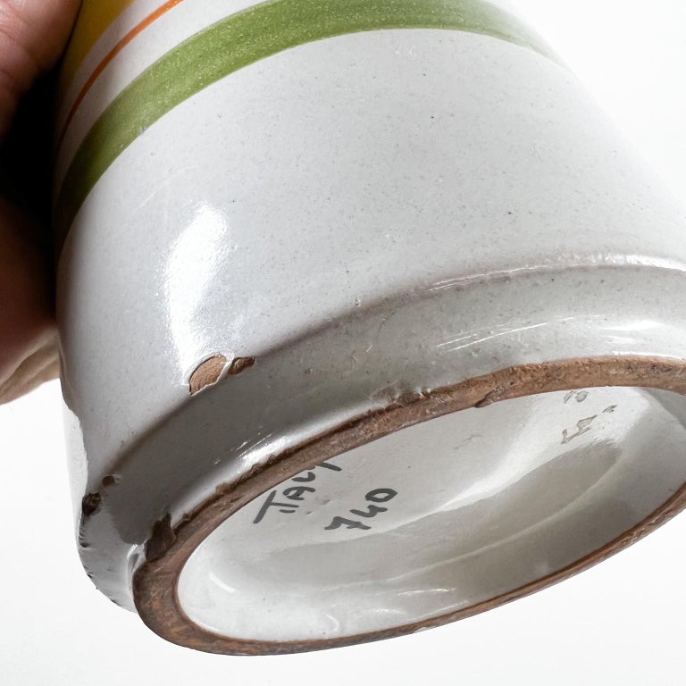 Vintage Hand Painted Pitcher with Chicken Yellow and Green Italy For ...