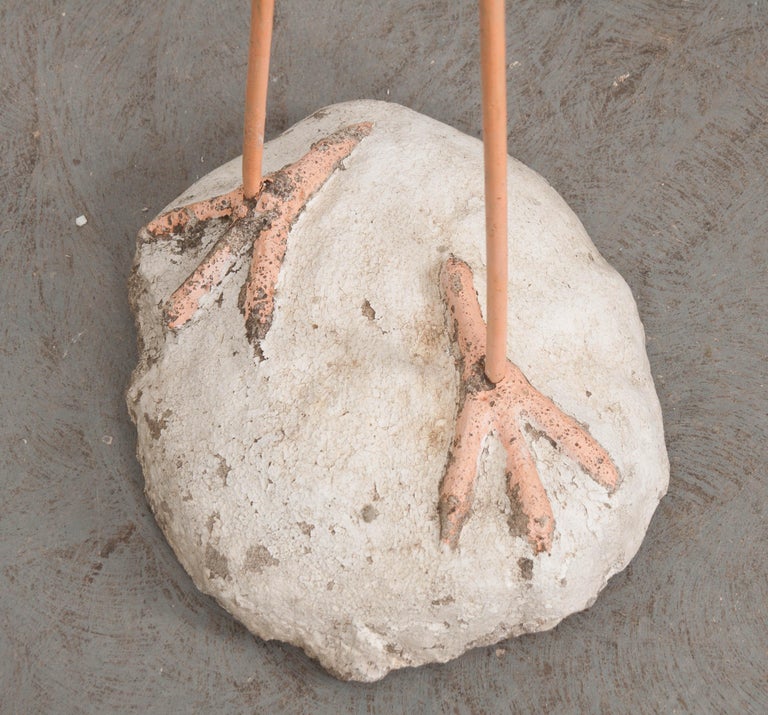 Vintage Hand Painted Stone Stork at 1stDibs