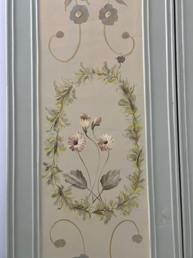 Vintage Hand Painted Three Panel French Wood Room Divider or Partition ...