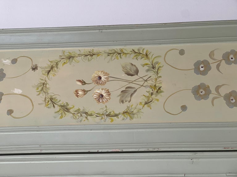 Vintage Hand Painted Three Panel French Wood Room Divider or Partition ...