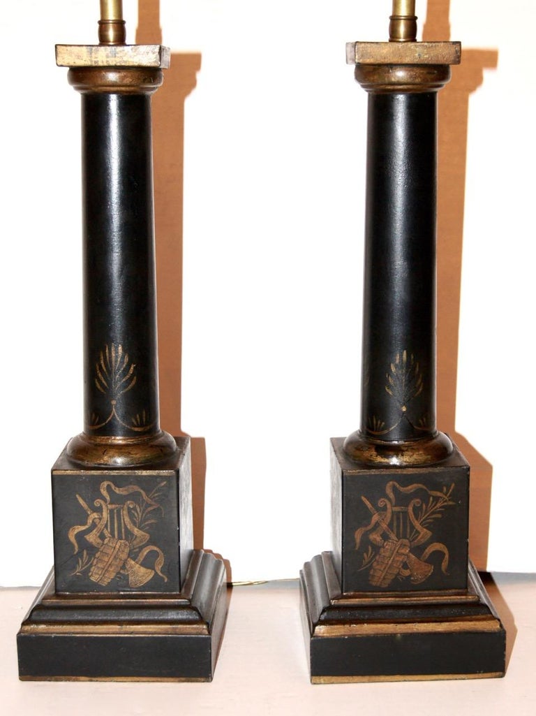 Vintage Hand-Painted Tole Lamps For Sale at 1stDibs