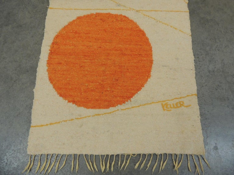 Vintage Handwoven Carpet/Wall Hanging "The Evening Sun" by Keller For ...