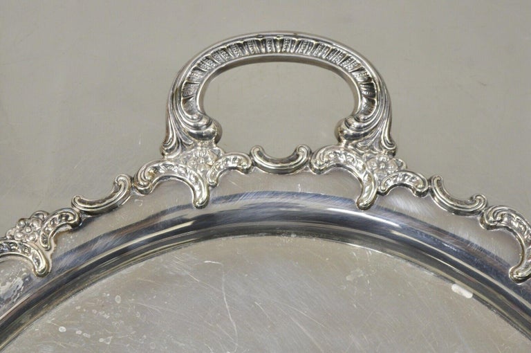 Vintage Handarbelt Alpacca Silver Plate Oval Tray Serving Platter For ...