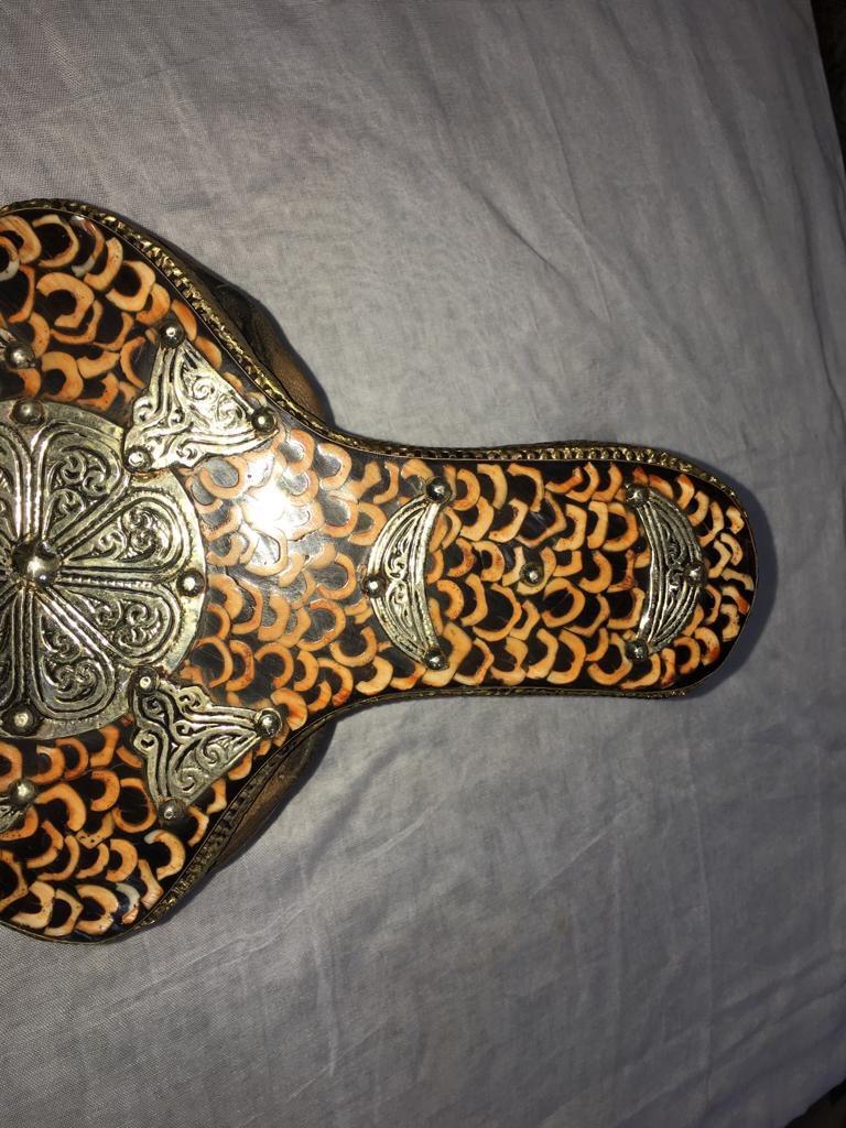Vintage Handmade Moroccan Fireplace Bellows, Leather, Silver ...